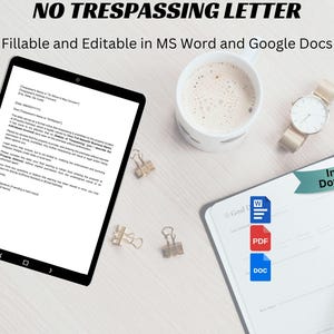 Editable No Trespassing Letter No Trespass Notice Template No Trespassing Warning Letter No ...