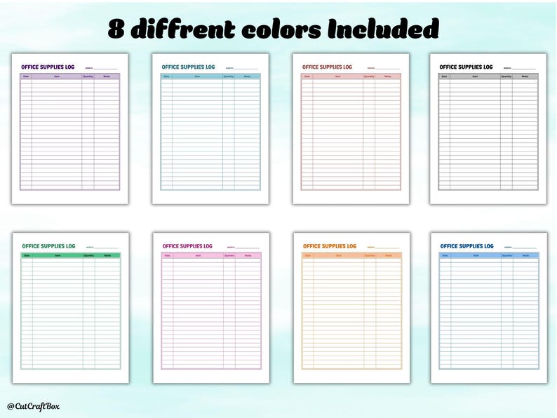 Editable Office Supplies Checklist Template: Inventory Tracker (digital ...
