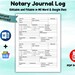 Editable Notary Journal Log Template Notary Public Record Book Notary ...