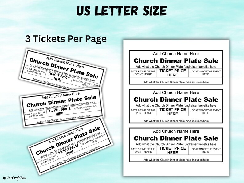 Editable Church Dinner Plate Ticket Template (MS Word & PDF) - Etsy