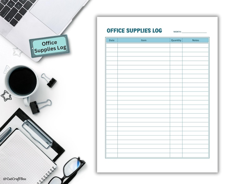 Editable Office Supplies Checklist Template: Inventory Tracker (digital ...