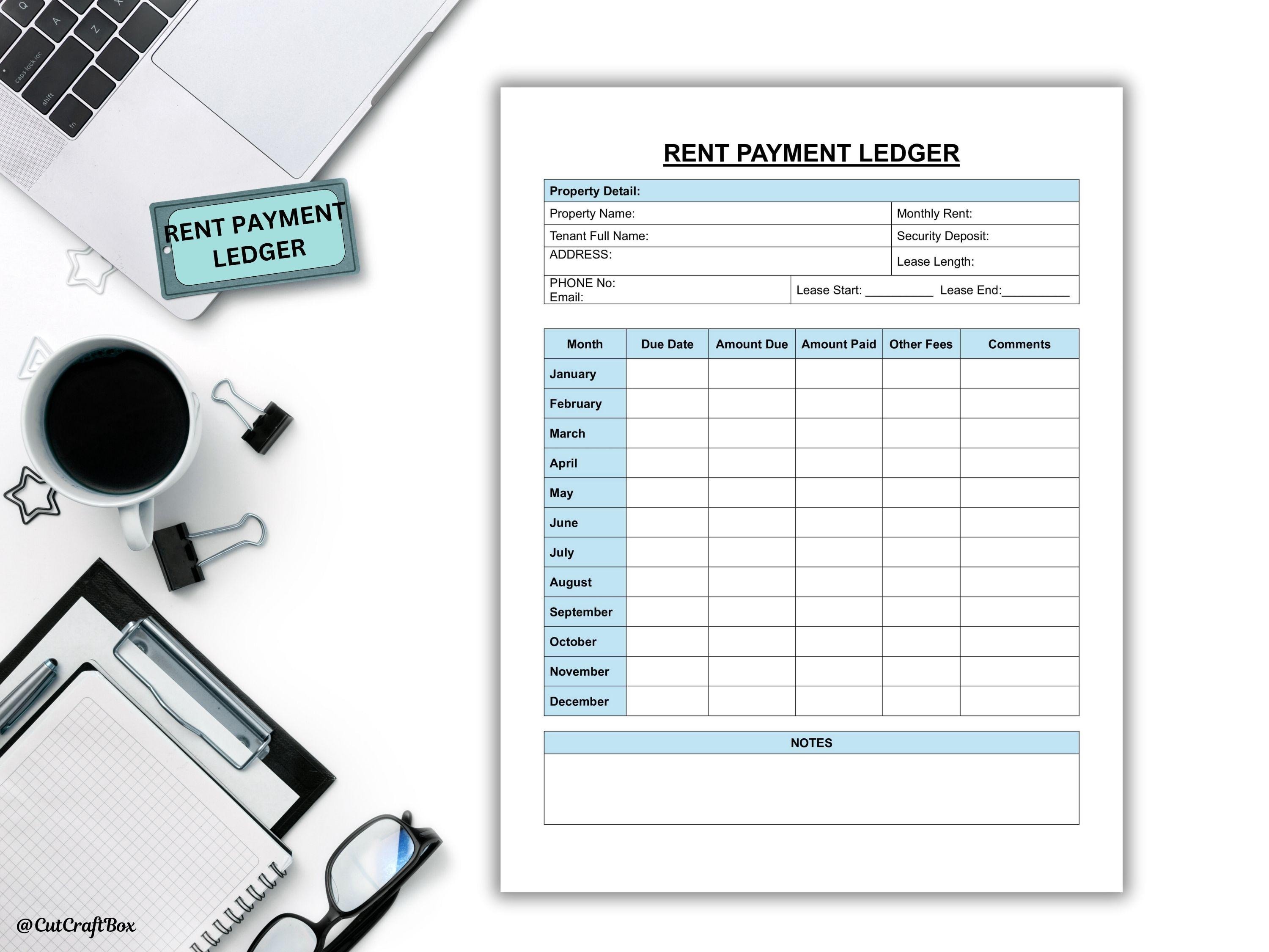 Rent Payment Tracker: Landlord Ledger Template (editable PDF & Word) - Etsy
