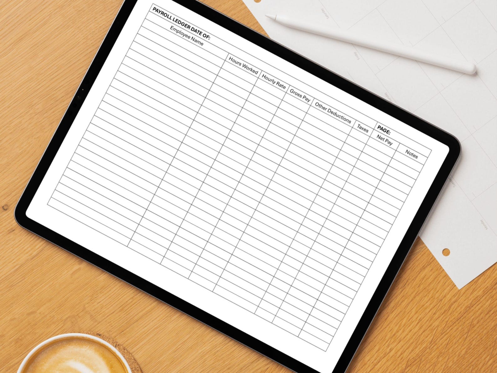 Editable Payroll Ledger Template: US Letter & A4 (digital Download) - Etsy