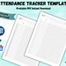 Editable Attendance Tracker Template: Printable PDF, MS Word & Google ...