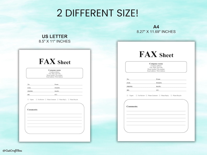 Editable Fax Cover Sheet Template for Word & PDF (digital Download) - Etsy