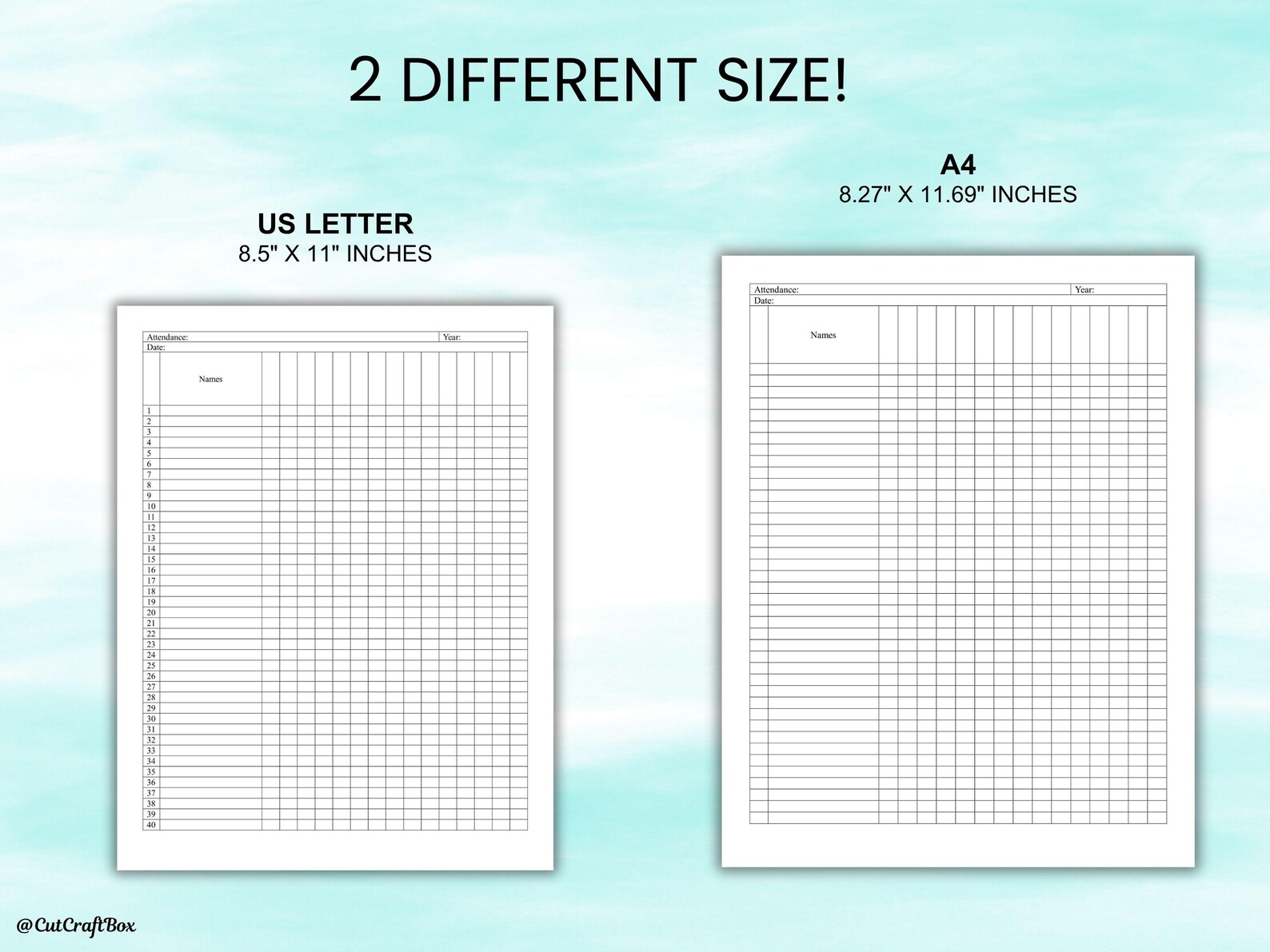 Editable Attendance Tracker Template: Printable PDF, MS Word & Google ...