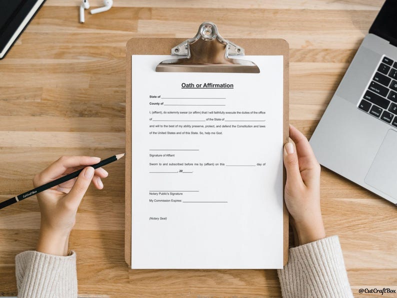 Editable Oath or Affirmation Notary Form Letter Affidavit of Single Status Form Template Simple ...