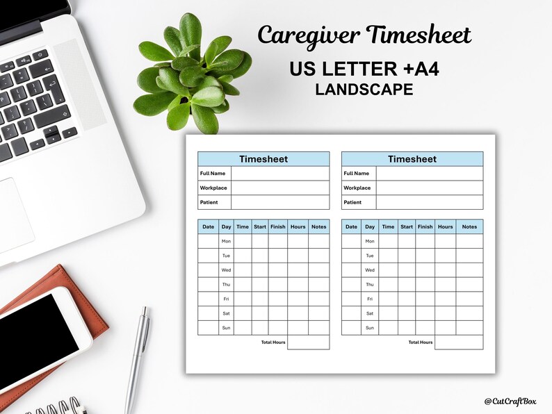 Editable Caregiver Timesheet Template: Biweekly Home Health Care ...