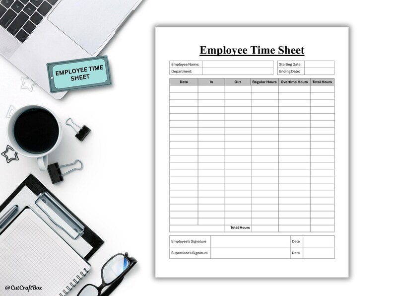 Editable Employee Time Sheet Template: US Letter & A4 (digital Download ...