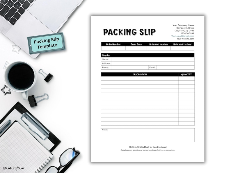 Editable Packing Slip Template: Small Business Order Form (digital ...