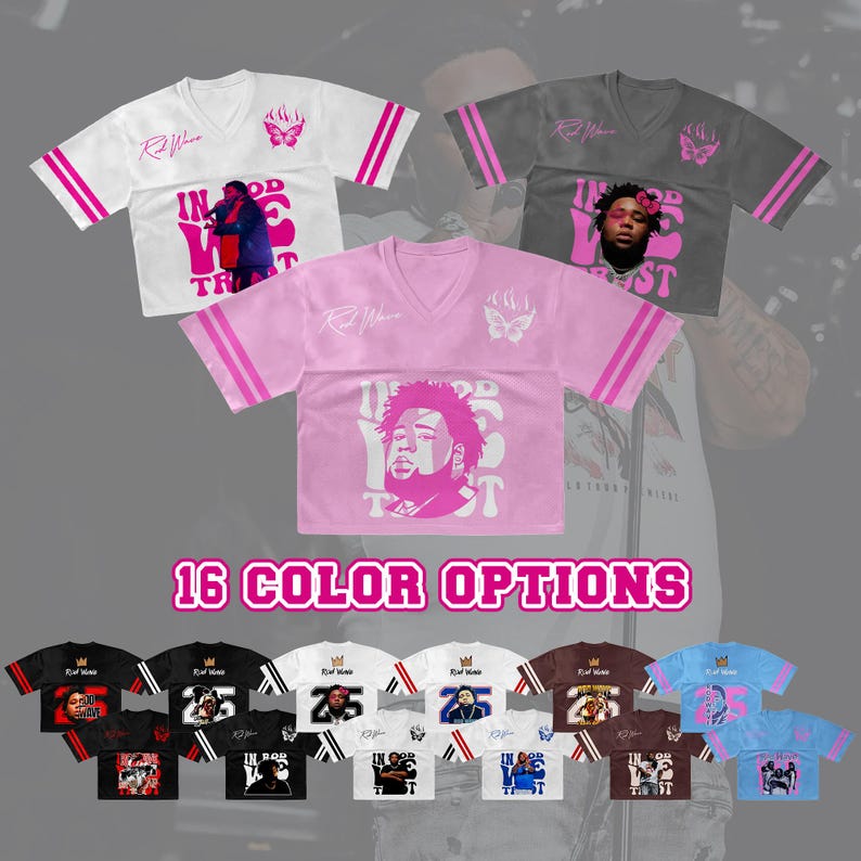 Rod Wave Rapper & Singer Crop Top Football Jersey – Hip Hop Music Star ...