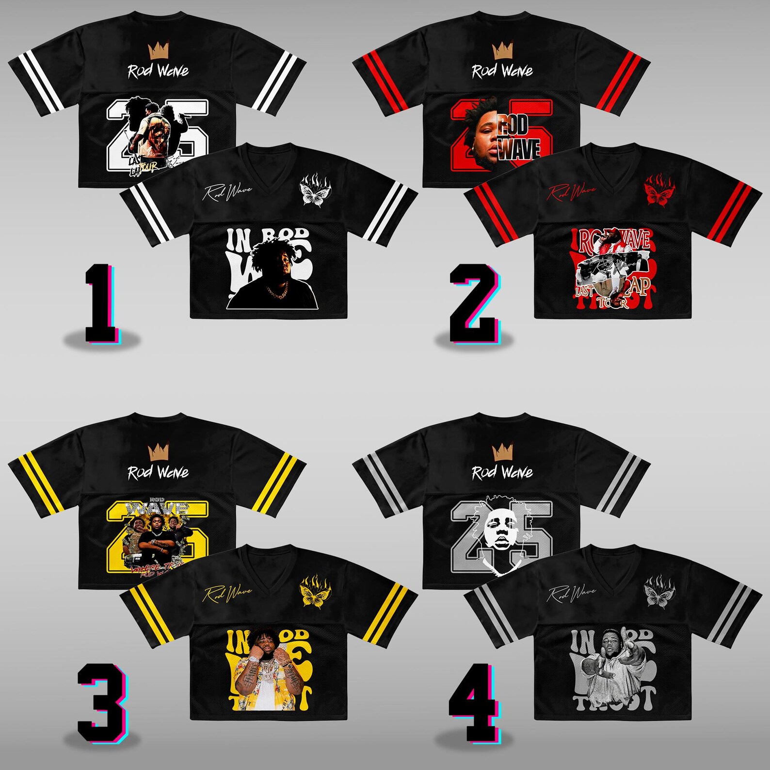 Rod Wave Rapper & Singer Crop Top Football Jersey – Hip Hop Music Star ...