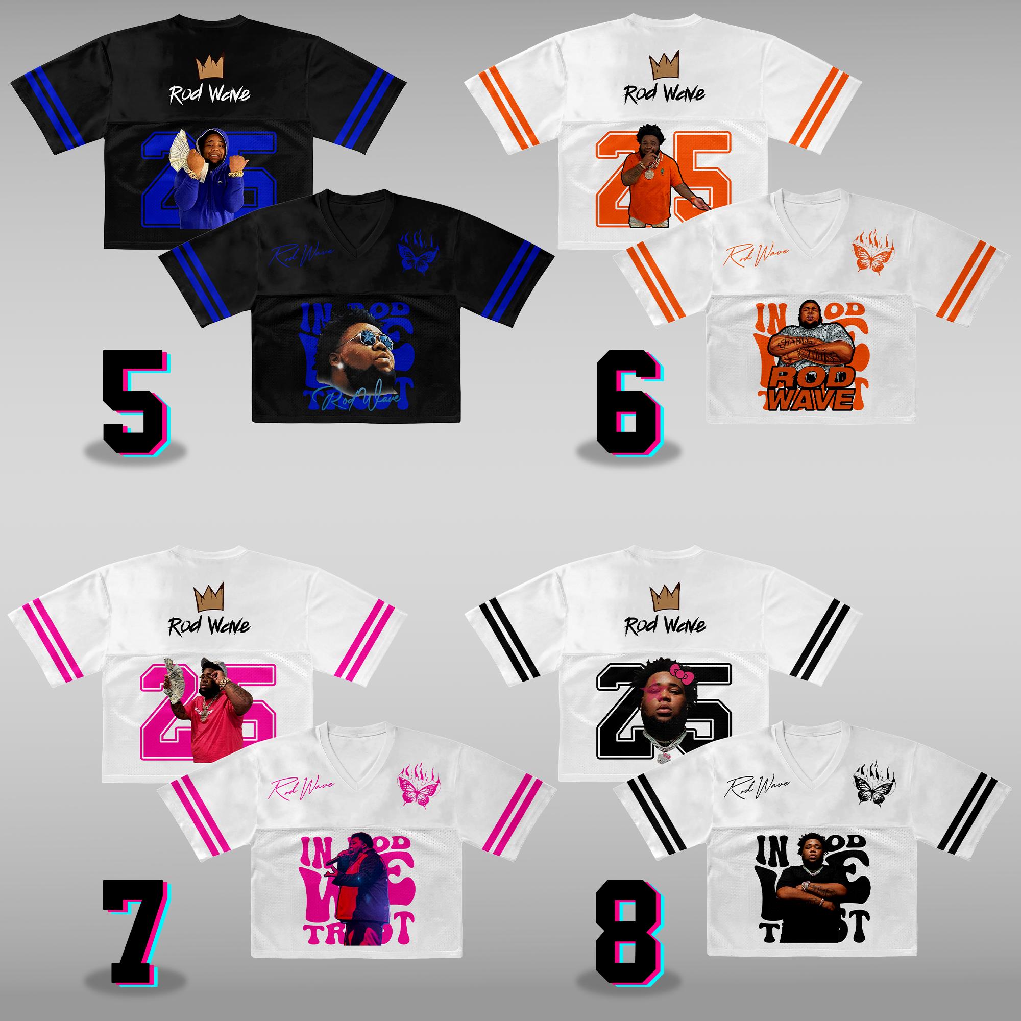 Rod Wave Rapper & Singer Crop Top Football Jersey – Hip Hop Music Star ...