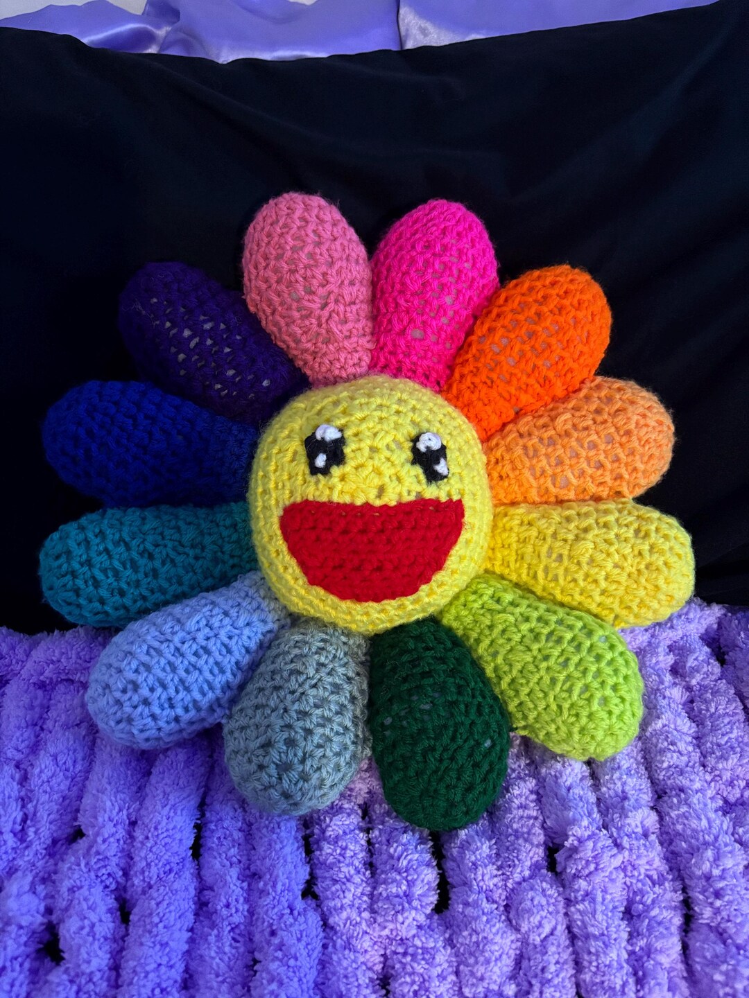 Crochet Murakami Flower Pillow PATTERN - Etsy