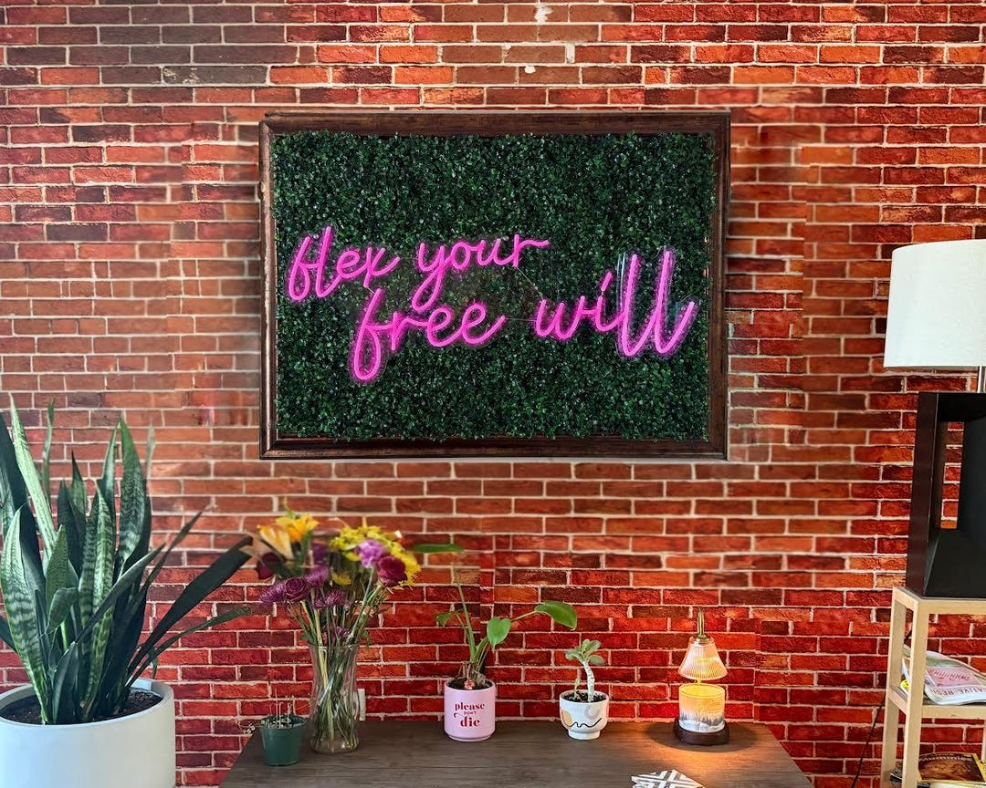 Neon Sign for Living Room Bedroom Cafe Fake Grass and Framed - Etsy