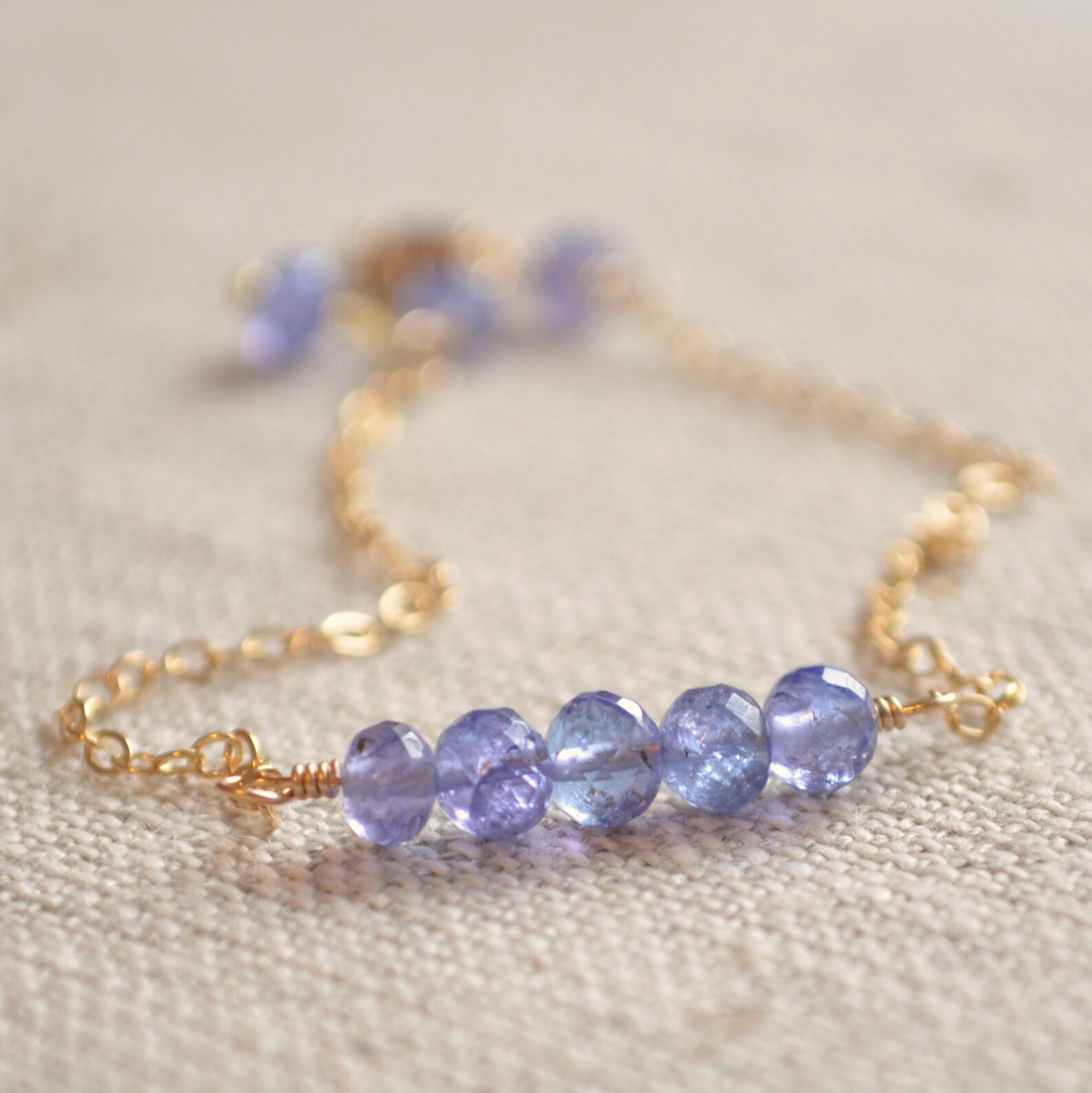 Tanzanite Bracelet Periwinkle Blue Gemstone Sterling Silver - Etsy