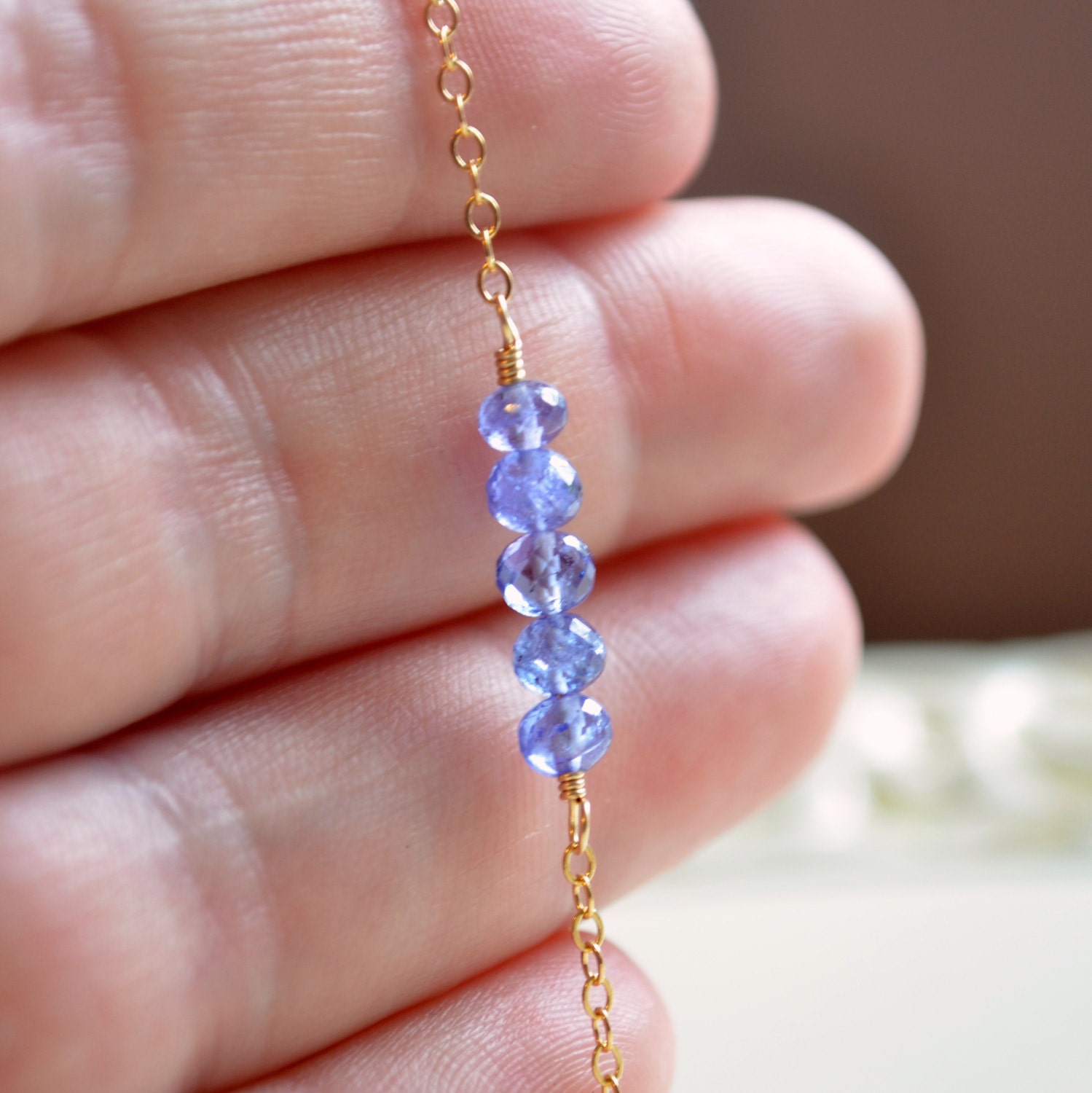 Tanzanite Bracelet Periwinkle Blue Gemstone Sterling Silver | Etsy