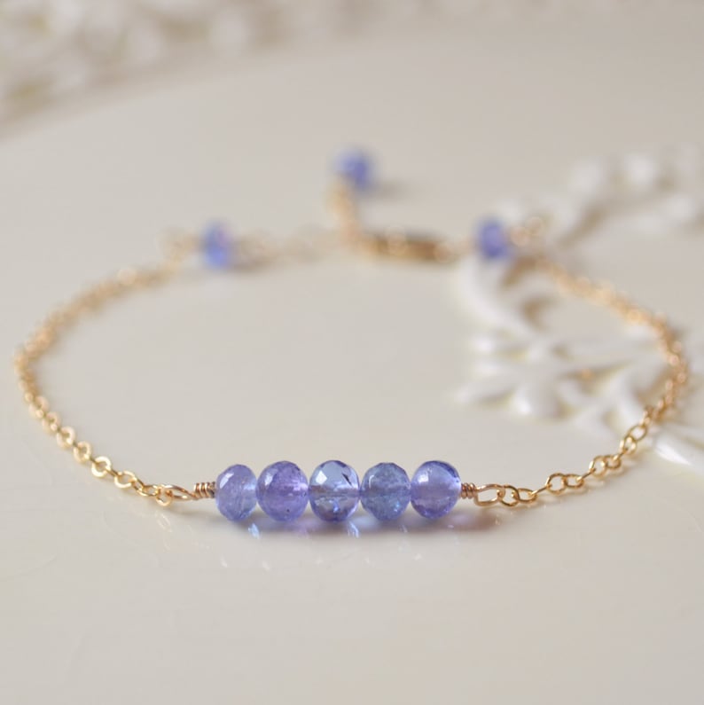 Tanzanite Bracelet Periwinkle Blue Gemstone Sterling Silver - Etsy
