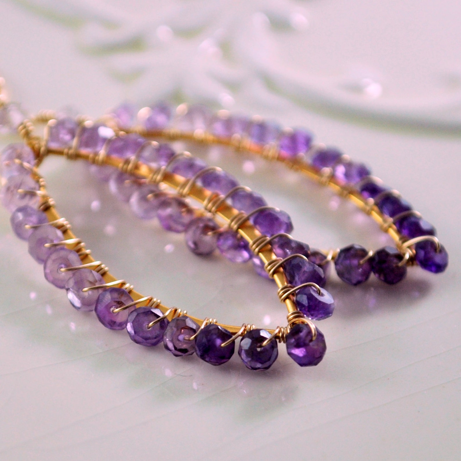 Genuine Amethyst Earrings Made to Order Ombre Jewelry - Etsy