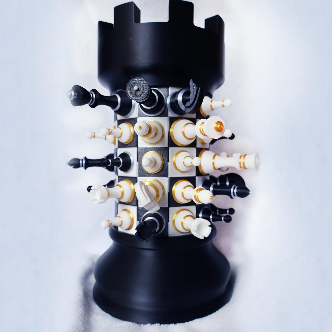 Rook Magnetic Foldable Chess Set – Vertical Tower Design With Built-in ...
