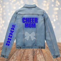 Painted Cheer Mom Jacket Custom Team Design Mothers Day Gift Game Day ...