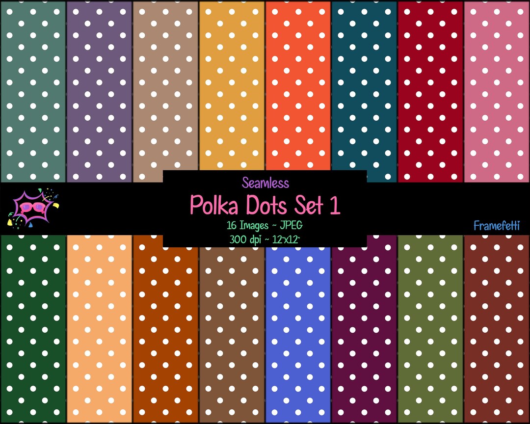 Polka Dots Set 1 Seamless Digital Paper - Etsy