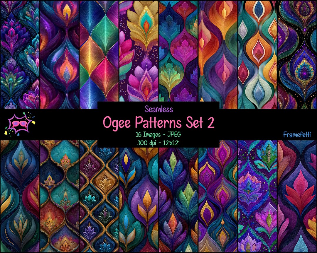 Ogee Patterns Set 2 Seamless Digital Paper - Etsy