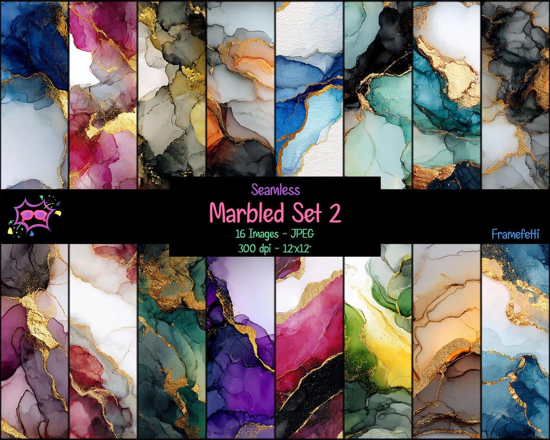 Marbled Set 2 Seamless Digital Paper - Etsy