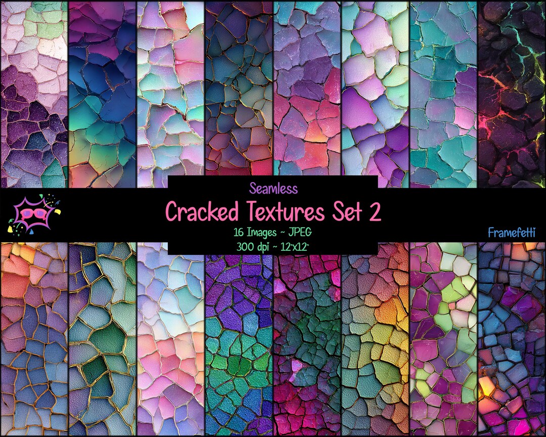 Cracked Textures Set 2 Seamless Digital Paper - Etsy