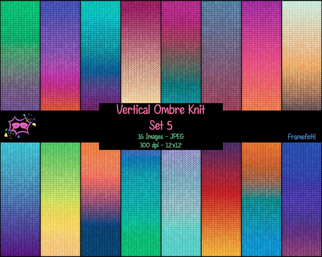 Vertical Ombre Knit Textures ~ Set 5 ~ Digital Paper - Etsy