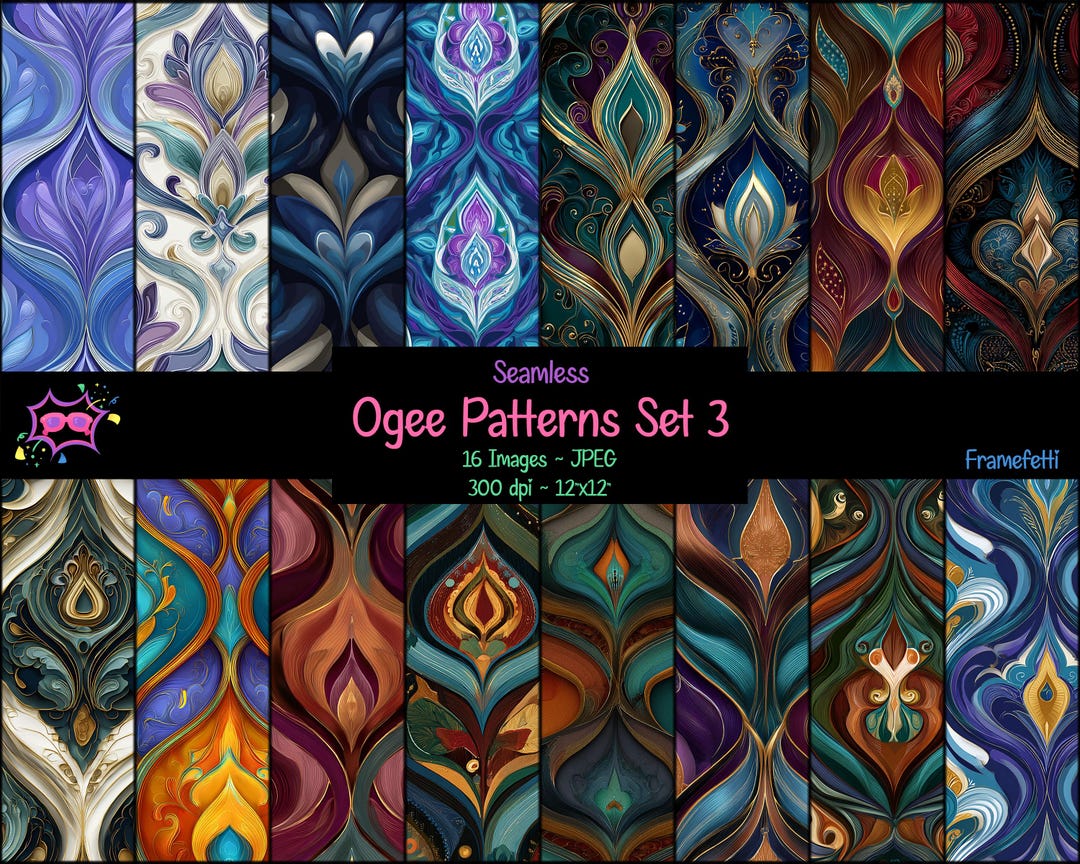 Ogee Patterns Set 3 Seamless Digital Paper - Etsy