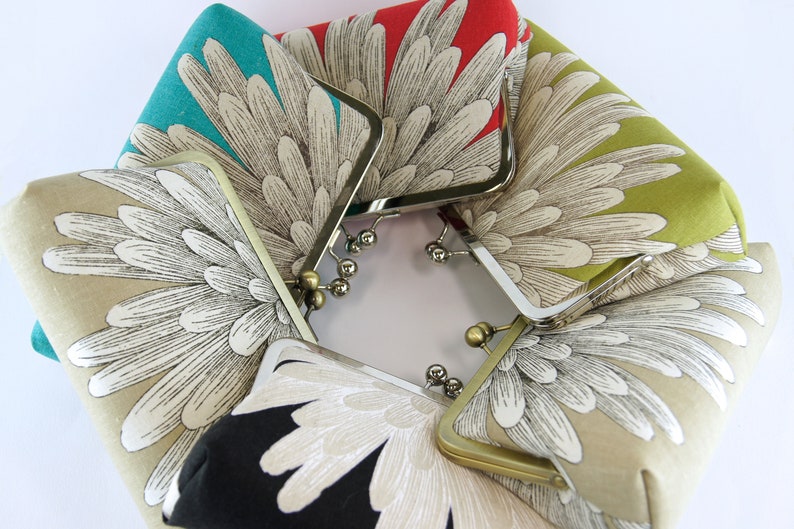 Chrysanthemum Clutch on Turquoise choose Your Color With | Etsy