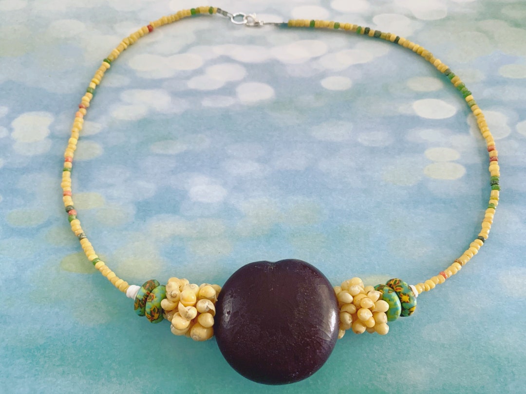 Hawaiian Yellow Mongo Shell Sea Heart Sea Bean Necklace - Etsy