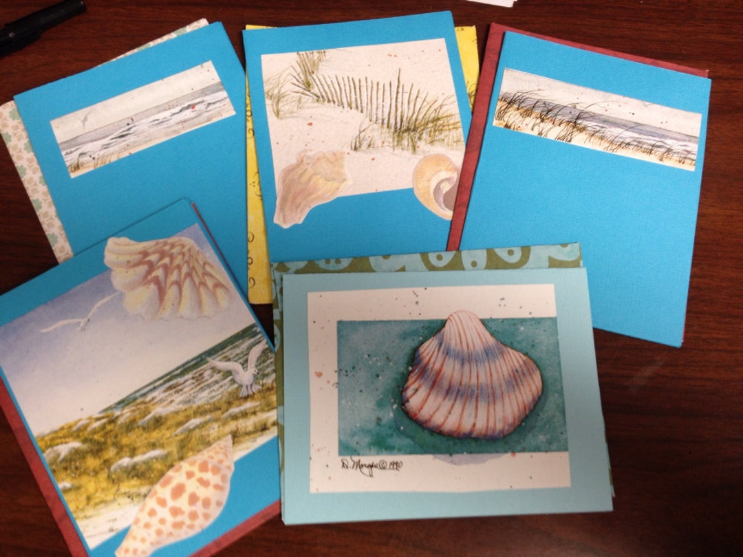 Seaside Beach Blank Notecards 6 Count - Etsy