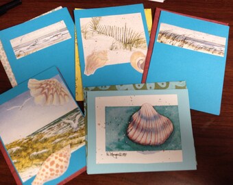 Seashells in a Jar Note Cards Beach Theme Summer Beach - Etsy