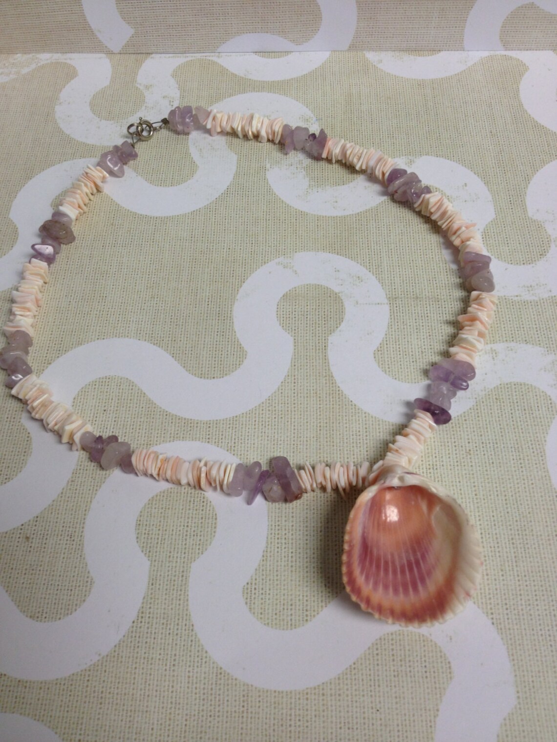 Pink & Purple Cockle Shell Necklace | Etsy