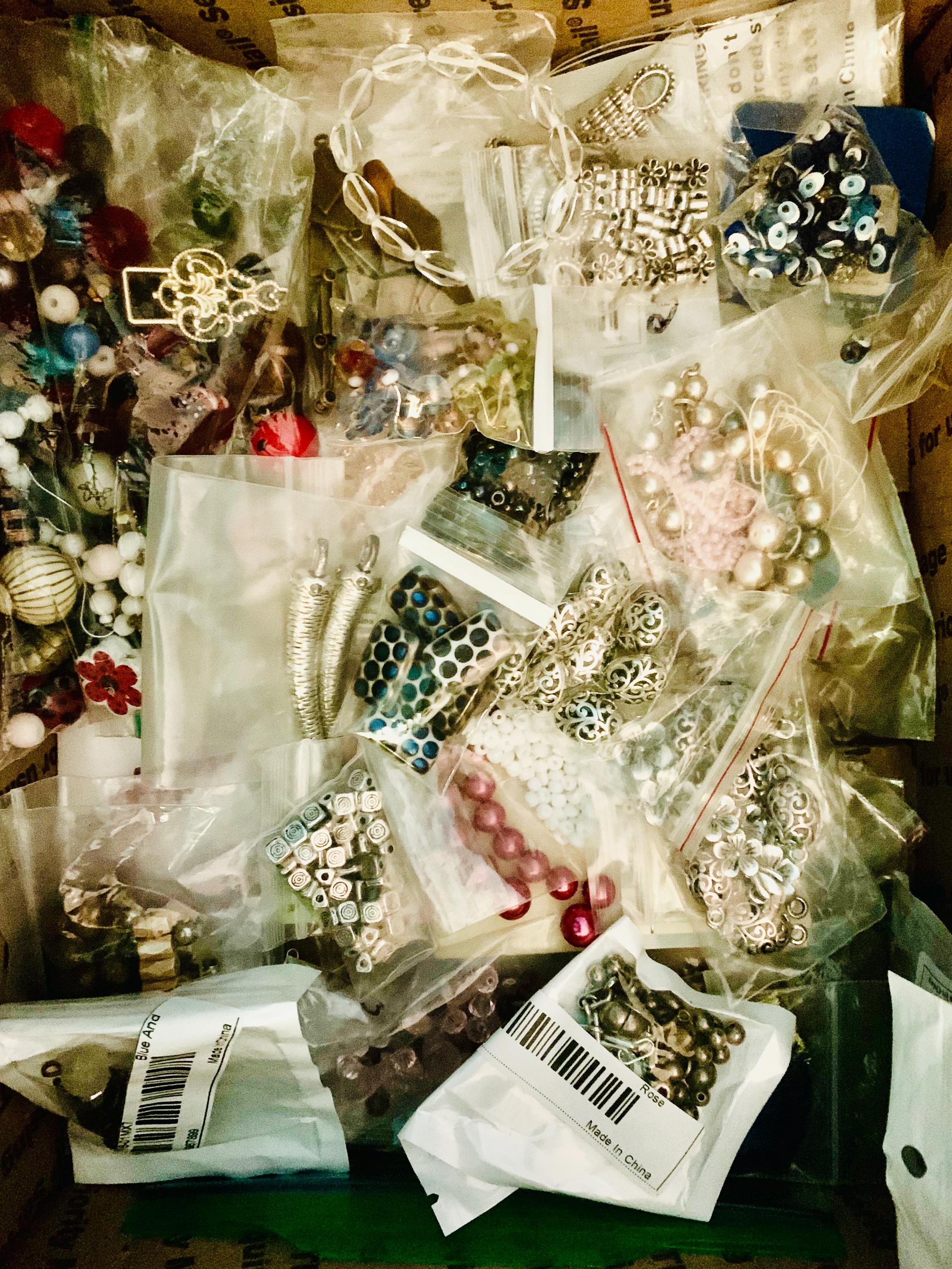 Bead Destash Bead Lot Jewelry Supplies Findings Glass Metal Crafting ...