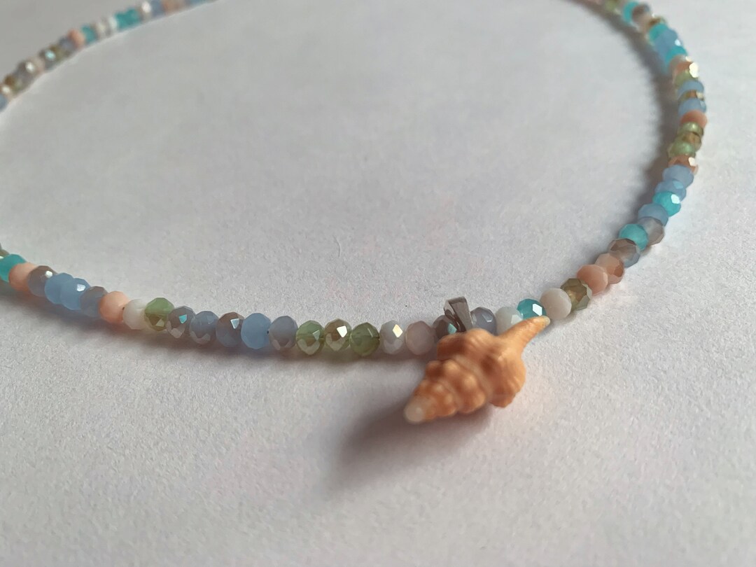 Florida Horse Conch Shell Pastel Rondelle Bead Necklace - Etsy
