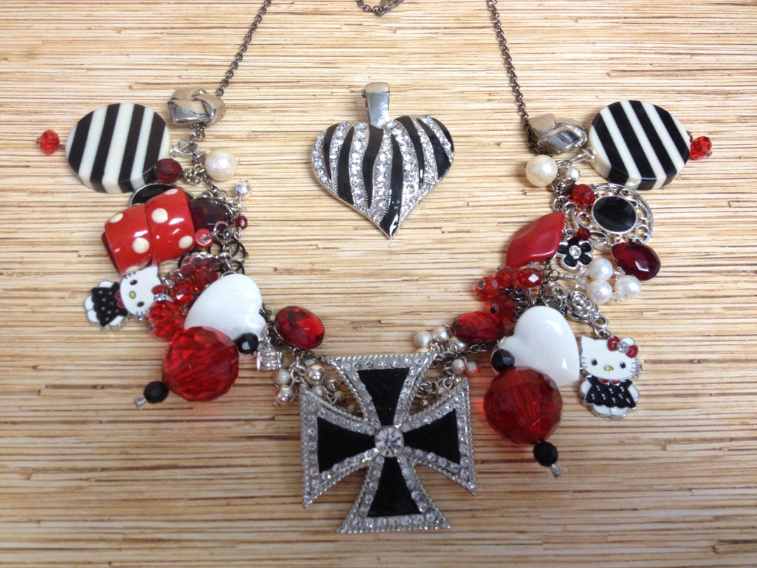 Recycled/upcycled Charm Statement Necklace - Etsy