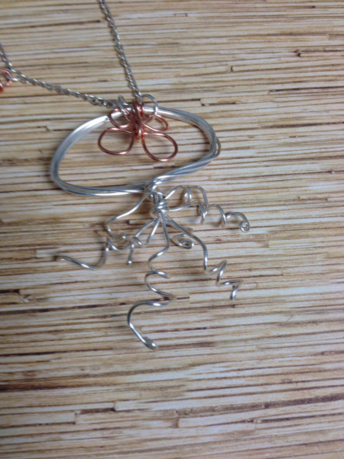 Silver and Copper Wire Jellyfish Necklace - Etsy