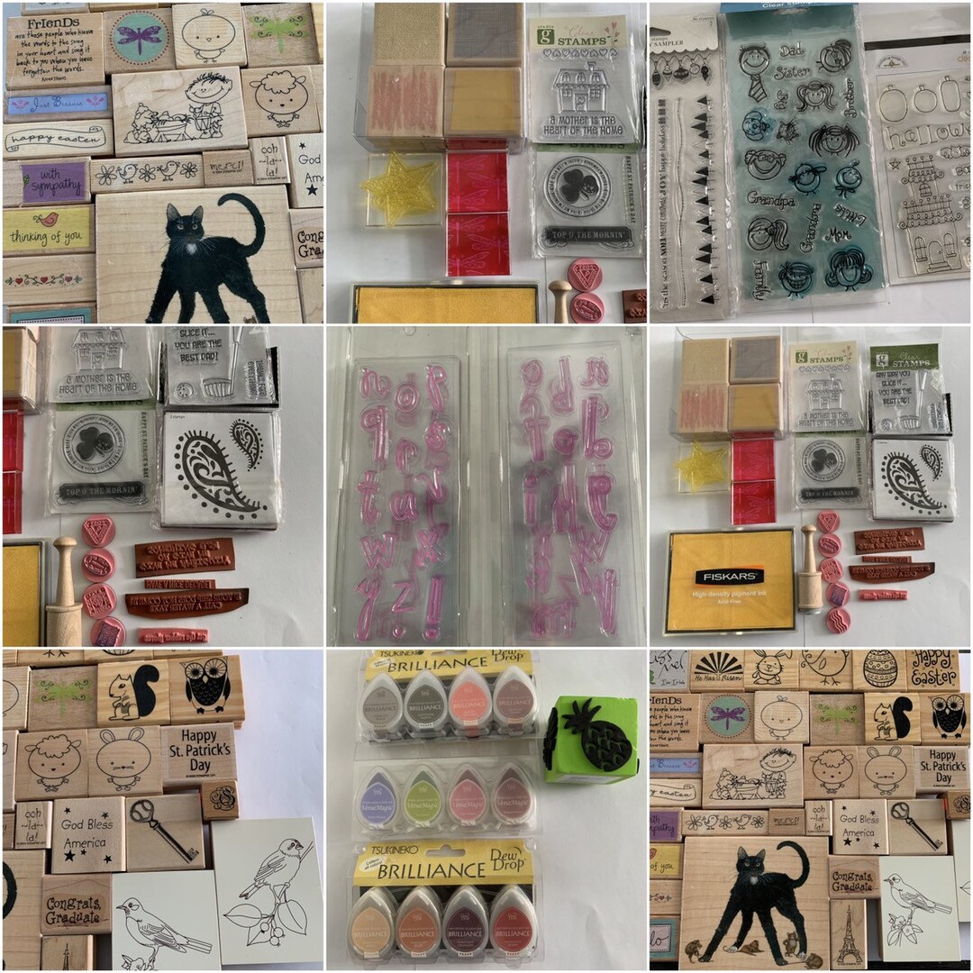 Wood Acrylic Magnetic Stamp Destash Lot 61919SS - Etsy