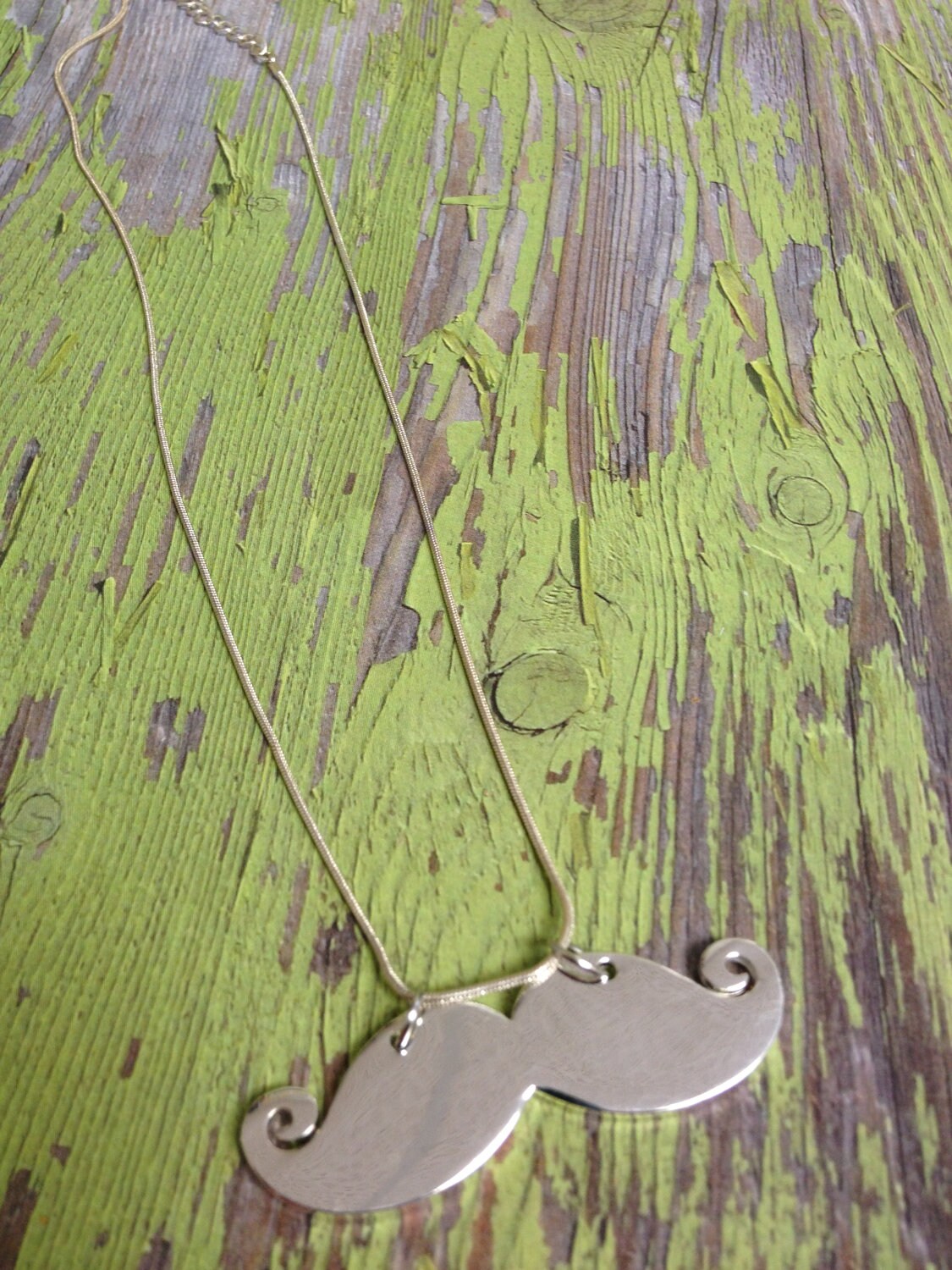 Silver Metal Mustache Necklace - Etsy
