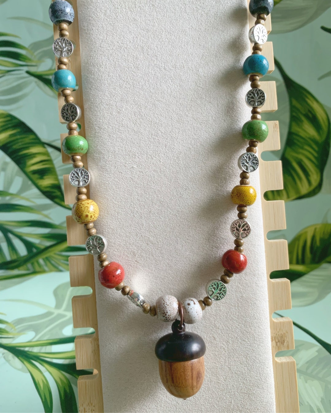 Tree of Life Wood Acorn Stash Festival Storage Necklave - Etsy