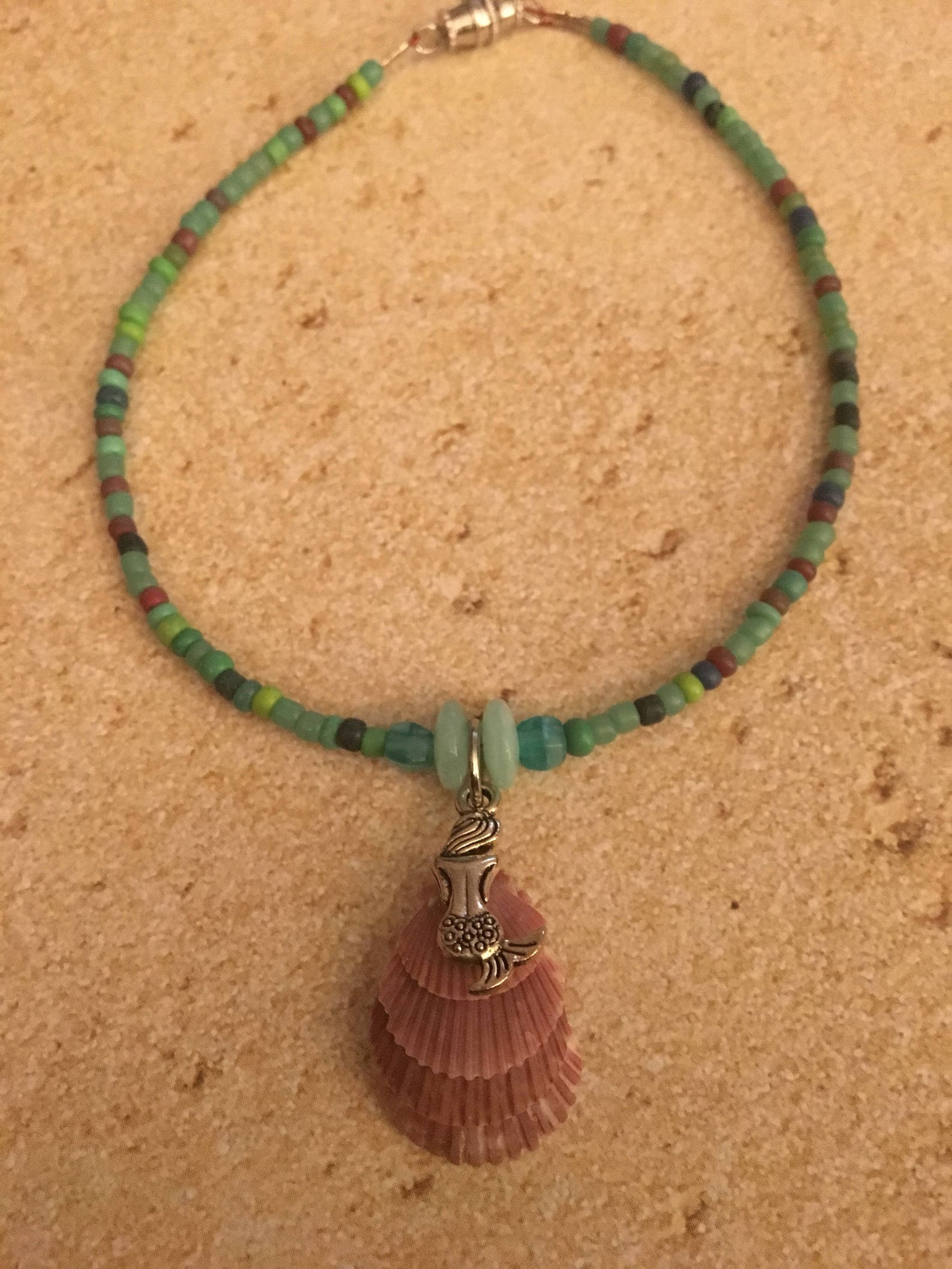 4 Purple Scallop Shells Mermaid Anklet | Etsy