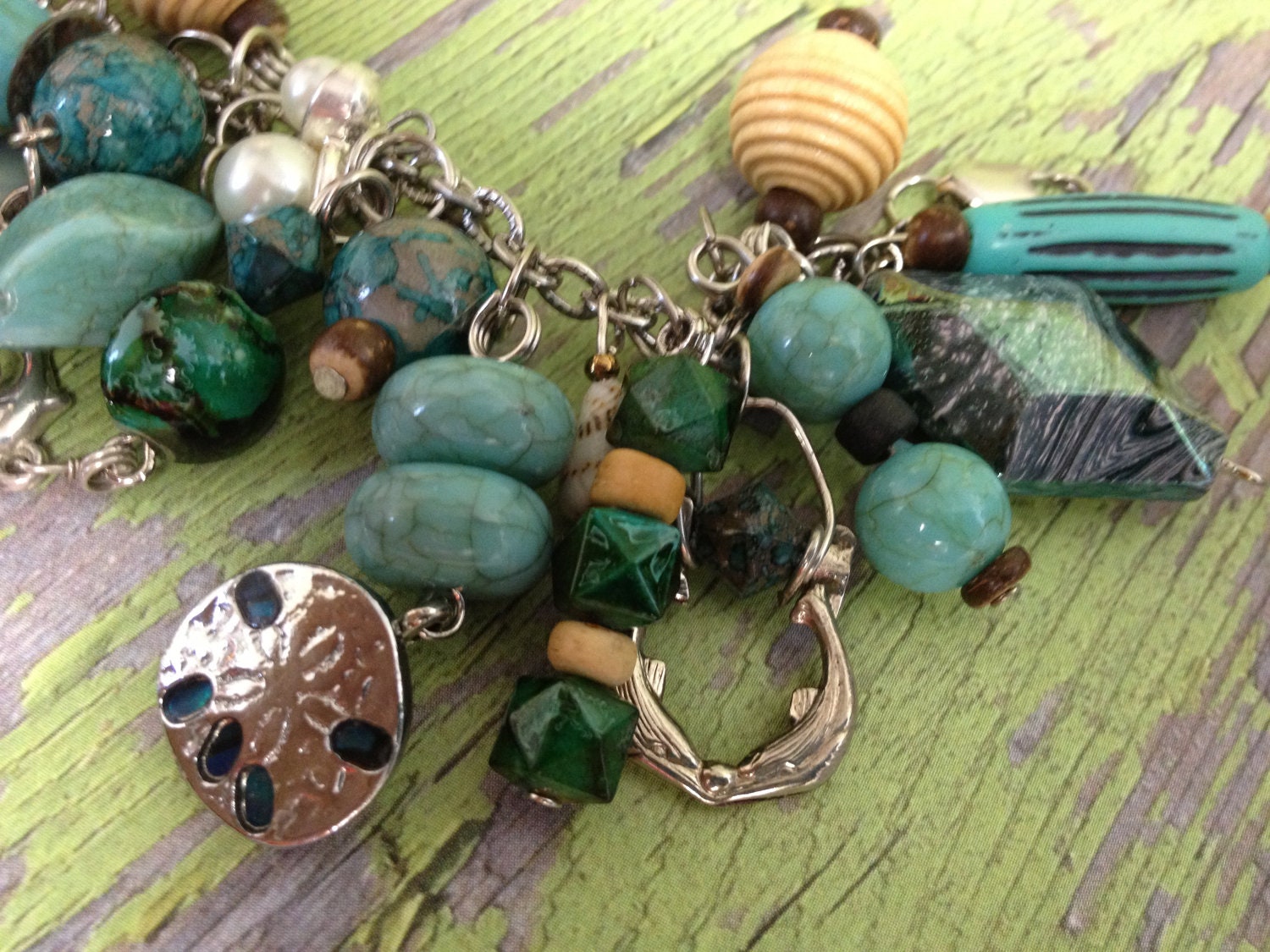 Blue Dolphin Recycled /upcycled Charm Bracelet - Etsy