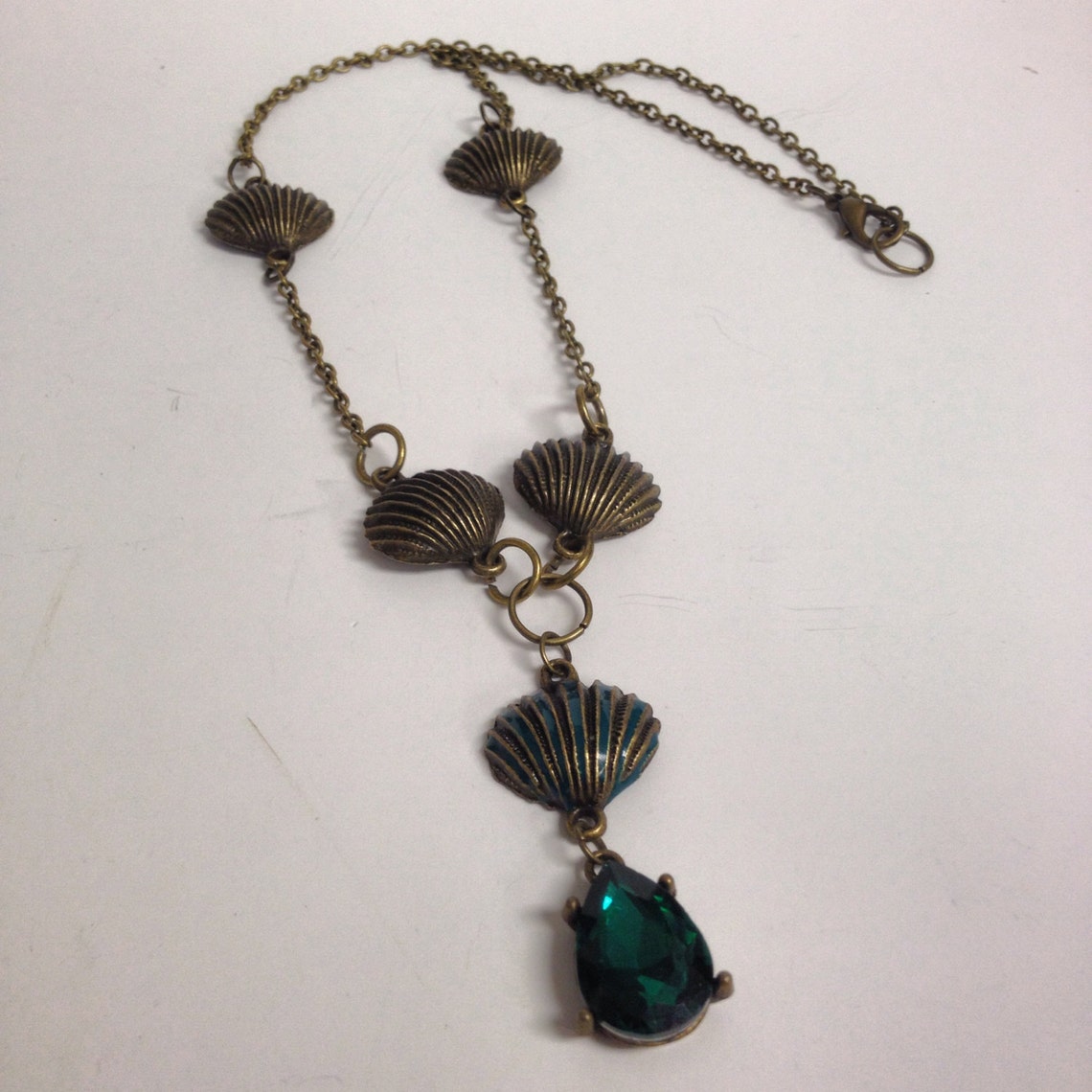Victorian Brass Clam Shell Necklace and Brass Shell Earrings - Etsy