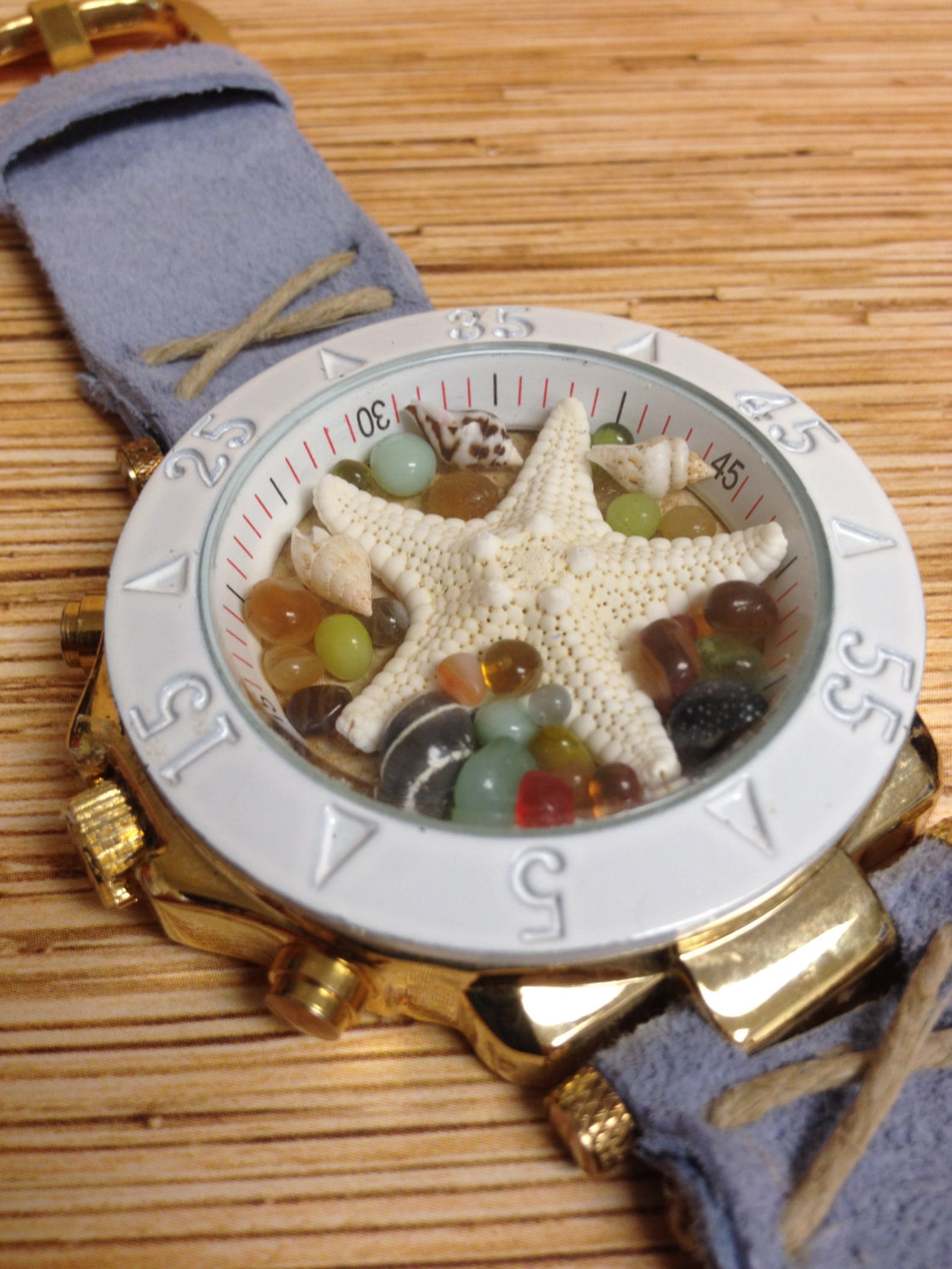 Repurposed Upcycled/recycled Beach Watch Bracelet With Periwinkle ...
