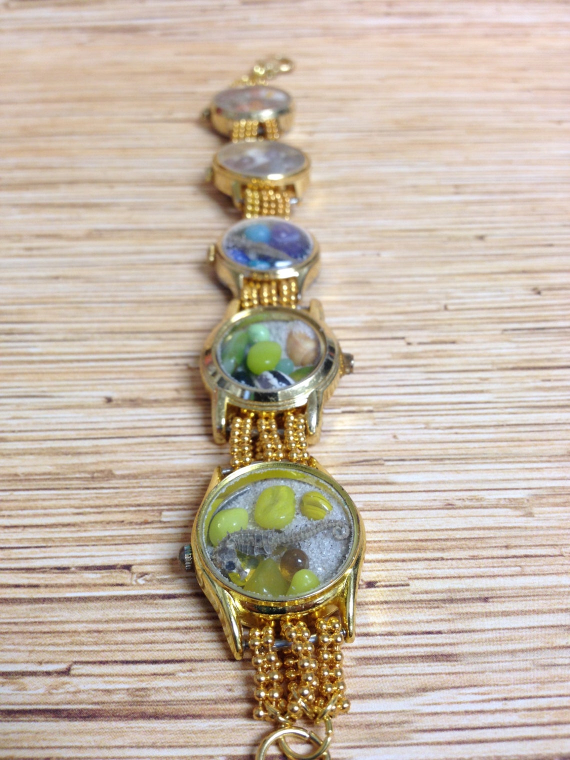 5 Watch Repurposed Upcycled/recycled Beach Watch Bracelet - Etsy