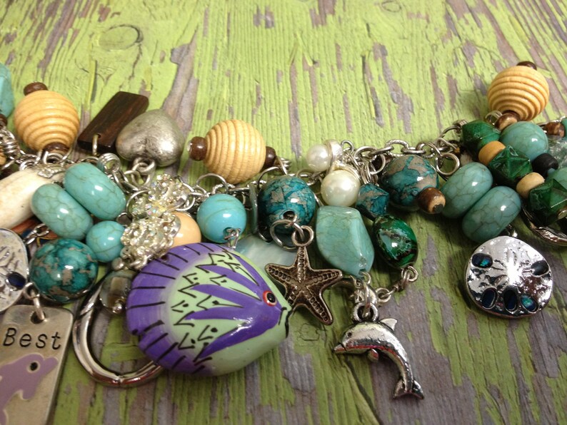 Blue Dolphin Recycled /upcycled Charm Bracelet - Etsy