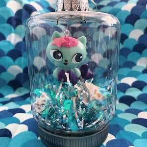 Gabby's Dollhouse Mer-cat Purrmaid Mermaid Cat Snow Globe Ornament ...